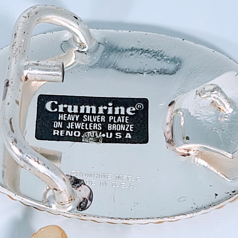 Crumrine Heavy Silver Plate Bronze Small Ornate Fl - Gem